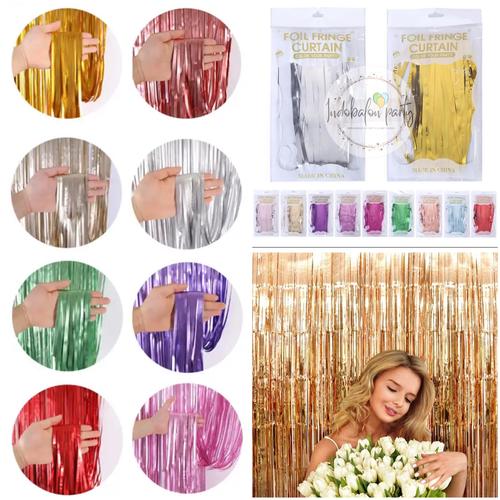 Jual tirai rumbai foil / curtain slinger foil backdrop foil dove - gold ...