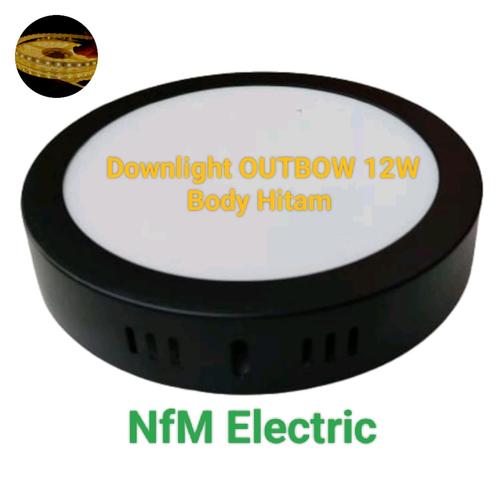 Jual Lampu Downlight LED 12W Outbow Body Hitam/ LED Panel Plafon Body ...