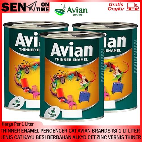 Jual THINNER ENAMEL PENGENCER CAT AVIAN BRANDS ISI 1 LT LITER JENIS CAT KAYU BESI BERBAHAN ALKYD ...