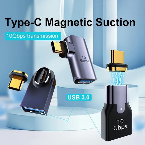 Jual 90 Degree USB 3.0 to USB Type C Magnetic Adapter OTG 10Gbps ...