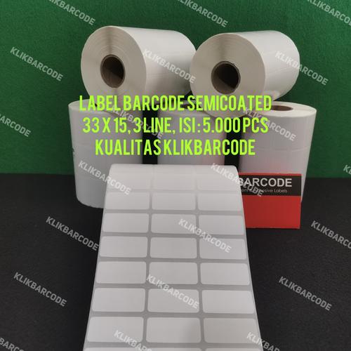 Jual KERTAS STICKER LABEL PRINTER BARCODE 33 X 15 mm (3 LINE ...