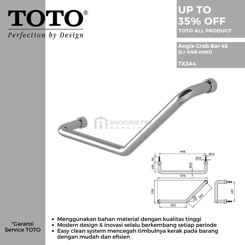 Jual Angle Grab Bar TOTO TX3A4 / Pegangan Kamar Mandi TOTO / Handle ...