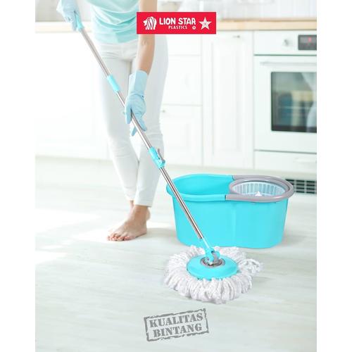 Jual Lion Star Spin Mop Pel Lantai Putar Kain Ember Lantai Pembersih ...