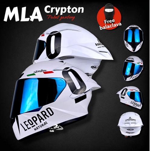 Jual Helm Full Face Mla Ttc Putih Paket Ganteng Leopard - Putih non ...