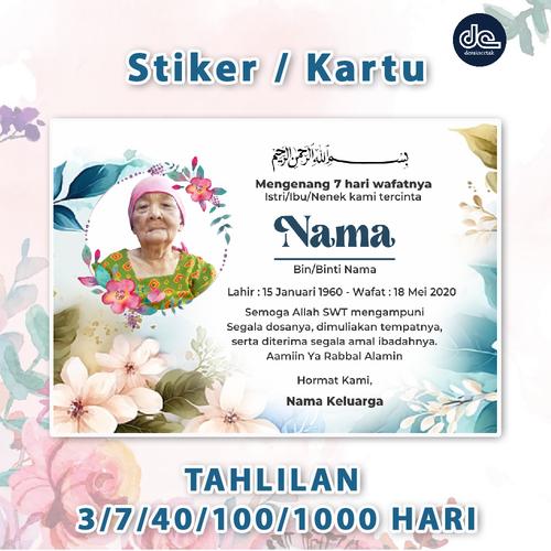 Jual STIKER TAHLILAN / MENGENANG WAFATNYA / HAUL /7 HARI / 40 HARI ...