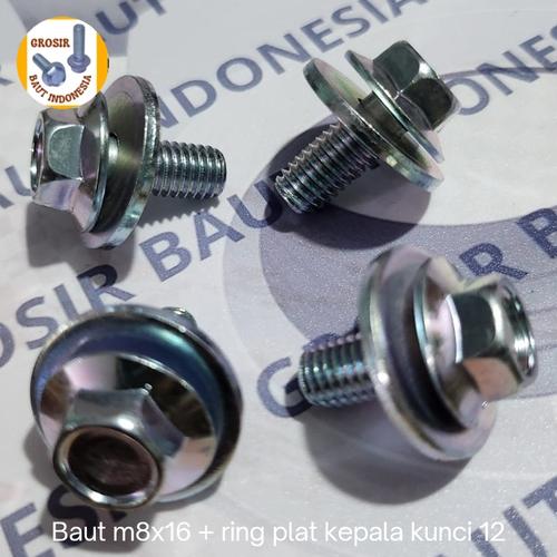 Jual Baut Flange kunci 12 M8x16 + Ring - Kota Bekasi - grosir baut ...