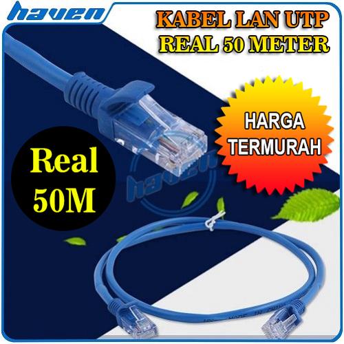 Promo Kabel LAN 50M Cat 5e Murni / Kabel UTP 50 Meter Real Cat5 / Kabel ...