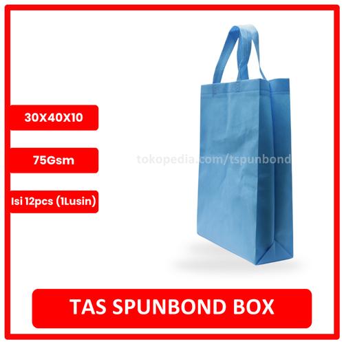 Jual Tas Spunbond Box Handle 30 x 40 x 10 Warna Biru Pocari Harga ...