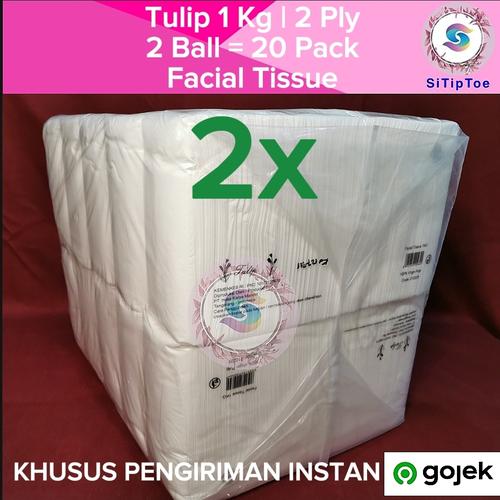 Jual Bundling 2 Bal isi 20 Pack Tisu Tissue Facial/Belah 1kg 2ply ...