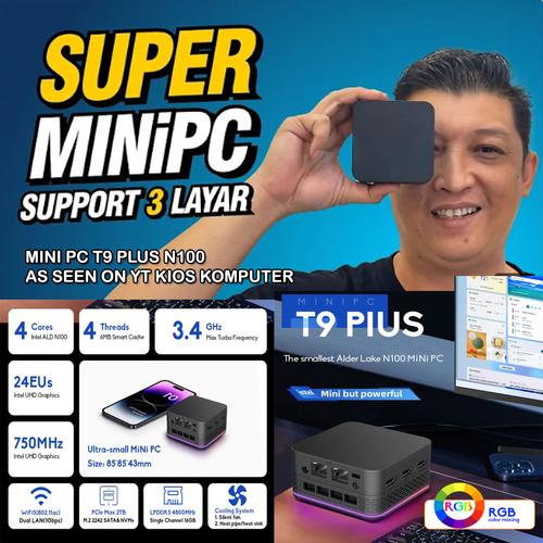Jual Mini PC T9 Plus Intel N100 8GB LPDDR5 Triple HDMI 2xLAN Windows 11 ...