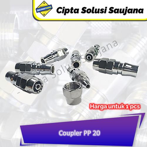 Jual PP 20 QUICK COUPLER PLUG POLYURETHANE RECOIL CONNECTOR KOPLER ...