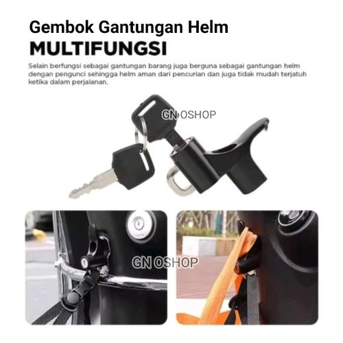 Jual Gembok Helmet Gantungan Helm 2 fungsi Kunci Pengaman Anti Maling ...