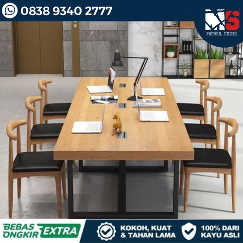 Jual meja meeting kantor besar - meja meeting kayu tebal - meja rapat ...