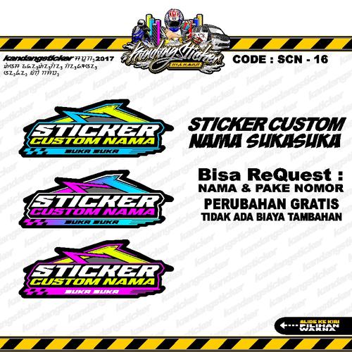 Jual STICKER CUSTOM NAMA SUKA2 SCN-16 RACING MODIFIKASI SUNMORI Satuan ...