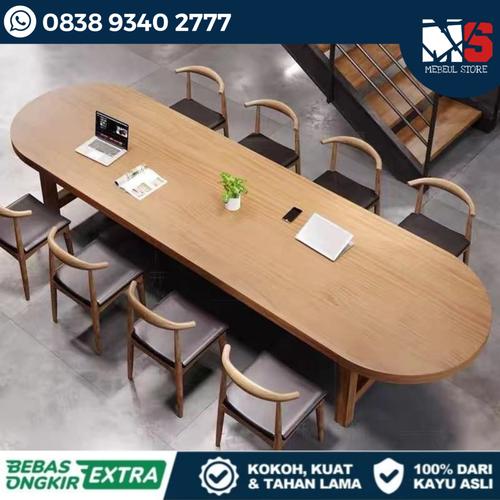 Jual meja meeting oval - meja meeting kayu - meja rapat 260 × 120 × 75 ...