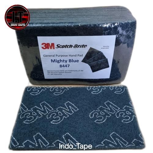 Jual 3M Scotch Brite Sabut Hijau / Mighty Blue 10pcs Original / Amplas ...