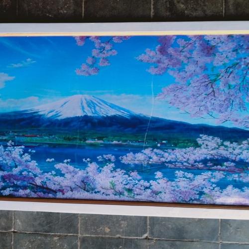Jual hiasan dinding lukisan cetak pemandangan gunung fuji japan uk 105* ...