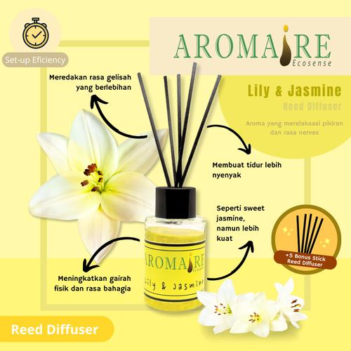Jual Reed Diffuser Aromaire Essense Bunga "Lily & Jasmine" Aromaterapi ...