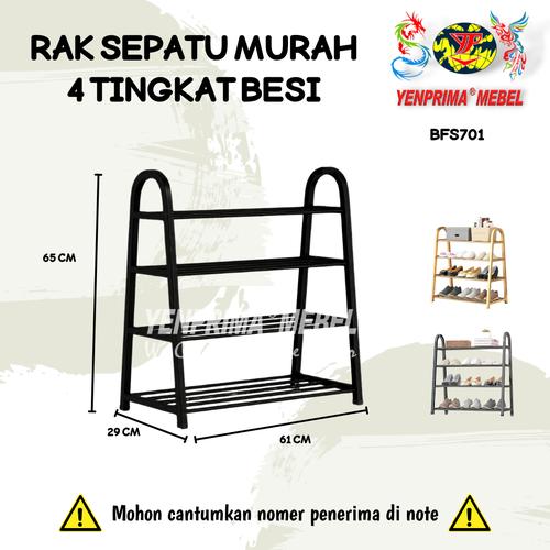 Jual Rak Sepatu/ Sandal Murah 4 Tingkat Besi / Tingkat Portable / Rak ...