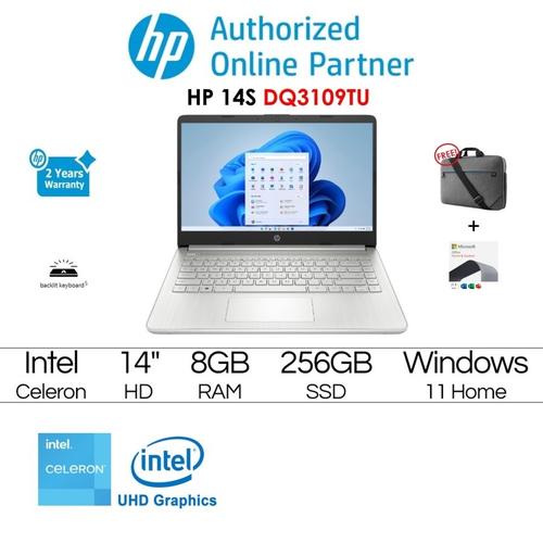 Jual LAPTOP HP 14S-DQ3109TU INTEL CELERON N4500 8GB 256GB SSD 14"HD W11 ...