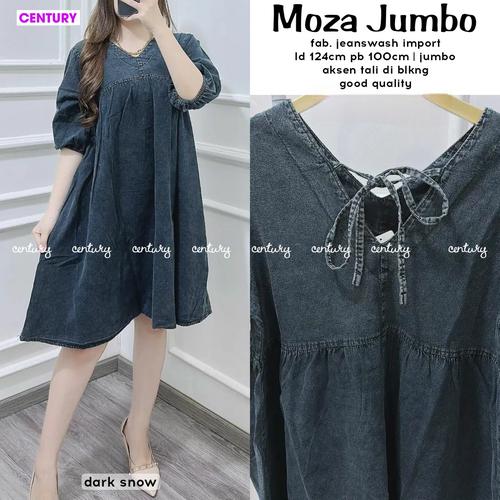 Jual new mozaa tunik dress jeans wanita jumbo modis casual kekinian ...
