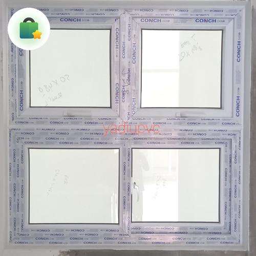 Jual jendela upvc merek conch atas 2 jungkit bawah 2 sleding ukuran ...