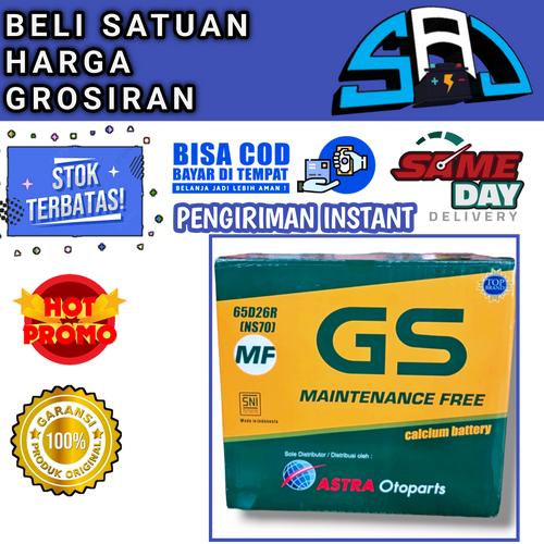 Jual Aki mobil BERGARANSI GS MF / KERING ORI ASTRA NS70 ( 65D26R ) 65ah ...