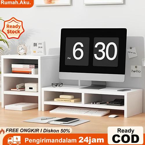 Jual Stand Monitor Rak Monitor Desktop Dudukan Komputer - 3 SUSUN—Hitam ...