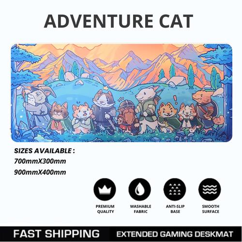 Jual Deskmat Deskpad Mouse Pad Adventure Cat Expedition XL Large Anti-Slip - L - 90x40cm - Kota ...