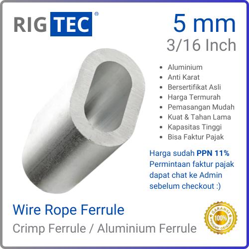 Jual Wire Rope Ferrule / Crimp Ferrule 3/16 Inch 5 mm Aluminium RIGTEC ...