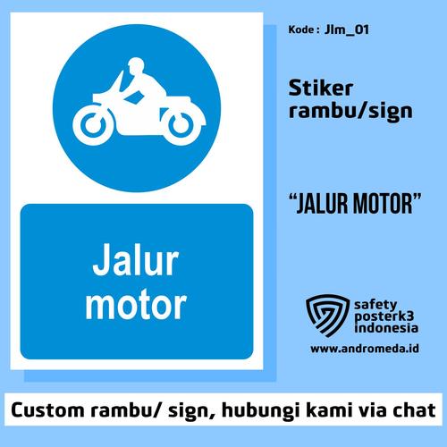Jual Stiker Vinyl Sign Rambu K3 Area Jalur Motor - 40x30 cm + PVC ...