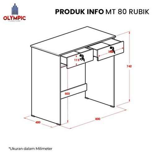 Jual Olympic Meja Tulis MT 80 Rubik Meja Kerja Kantor Belajar Kios ...