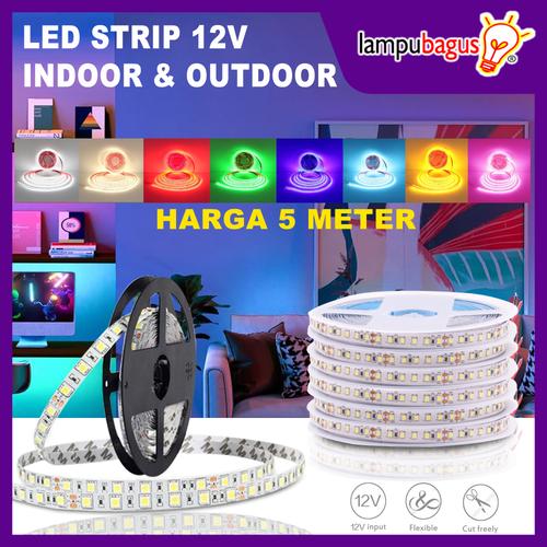 Jual LED Strip Flexible 12V 2835 SMD Indoor & Outdoor 60 LEDs Panjang 5 ...