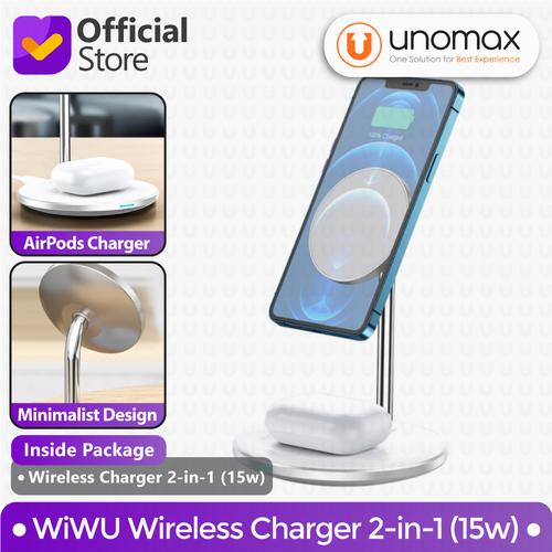 Promo Wireless Charger WiWU 2-in-1 15W Phone + 5W AirPods/TWS QC PD ...