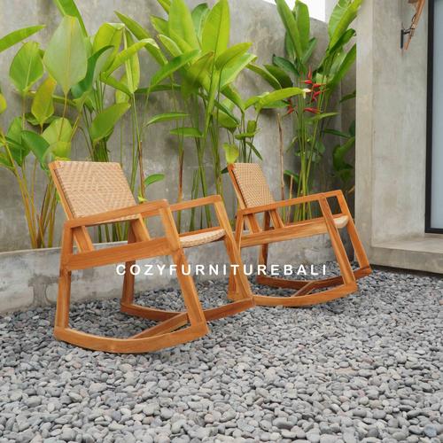 Jual ROCKING CHAIR RATTAN SYNTHETIC - KURSI GOYANG SANTAI TERAS KAYU ...
