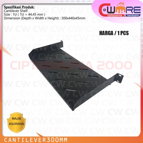 Jual Tatakan wallmount Rak Rack Server Cantilever Shelf 1U Depth 300 mm ...
