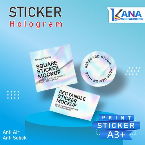 Jual Print Stiker Lebel Hologram / Cetak Sticker Label Vynil Waterproof ...