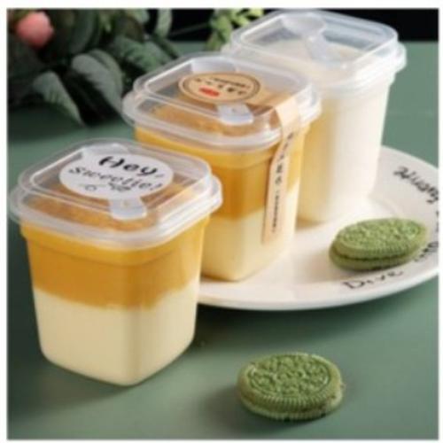 Promo korean Dessert Box KOTAK TRANSPARAN + SENDOK Premium Cup Puding ...