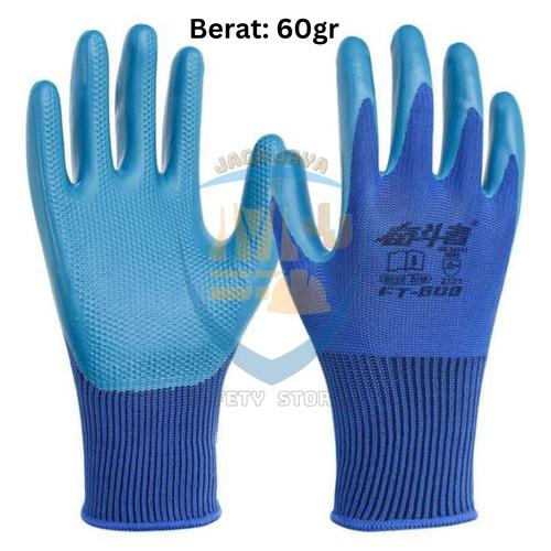 Jual Sarung Tangan Biru Latex Antislip Kombinasi/ Sarung Tangan ...