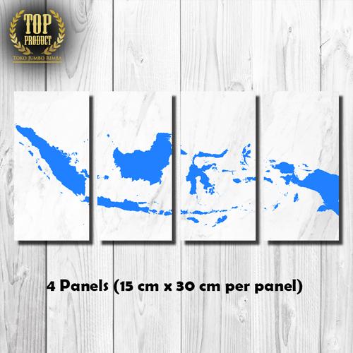 Jual Poster Peta Indonesia 60x30cm (4 Panels) Hiasan Ruangan Dinding ...