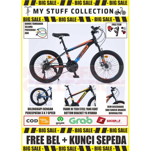 Promo SEPEDA GUNUNG UKURAN 20 INCH 21 SPEED DOUBLE DISC SHOCKBREAKER ...