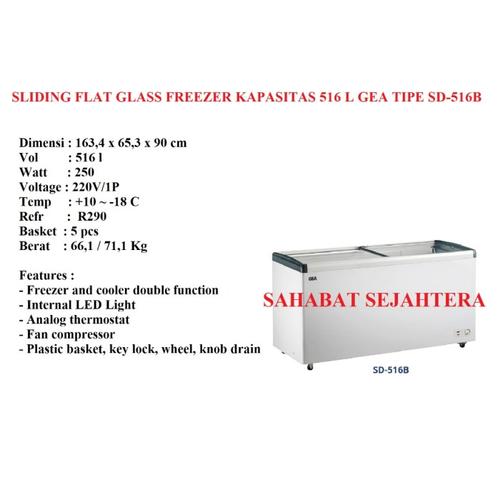 Jual Berat Sebenarnya Sliding Flat Glass Freezer GEA SD-516B Freezer ...