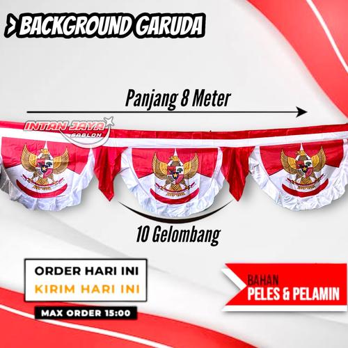 Jual Bendera Background Garuda Merah Putih 10 Gelombang/Bendera Umbul Umbul Gelombang - 5 ...