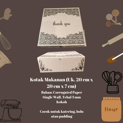 Jual Box Makanan Kraft (Uk. 20 cm x 20 cm x 7 cm) - Jakarta Barat ...