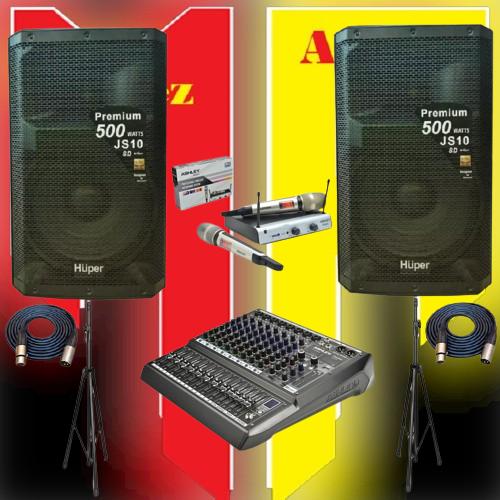 Jual Paket Sound System Outdoor/Indoor Huper JS10 + Mixer Ashley ...