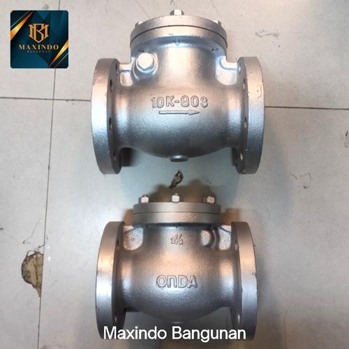 Jual Swing Check Valve 3" Inch ONDA Cast Iron Flange Jis 10K DN80 ...