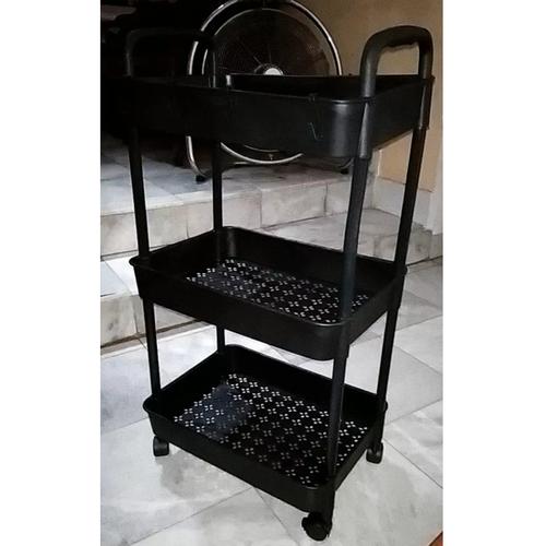 Promo Rak Troli Dapur Salon Plastik 3 tingkat susun Lantai Roda Dorong ...