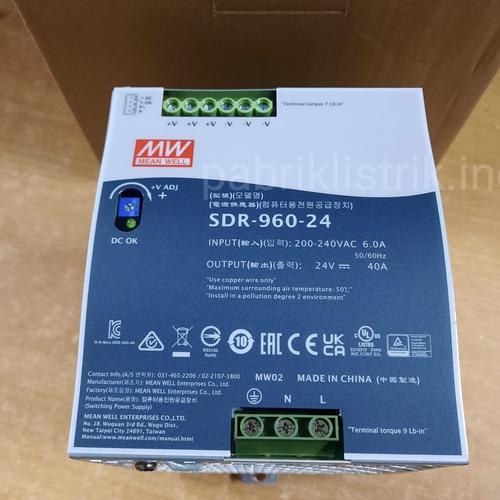 Jual Power supply SDR 960 24 Din rail 24V DC 40A Meanwell original ...
