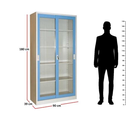 Jual KRISBOW FILE CABINET 4 SHELF GLASS SLIDING BLUE KW1700198 ...