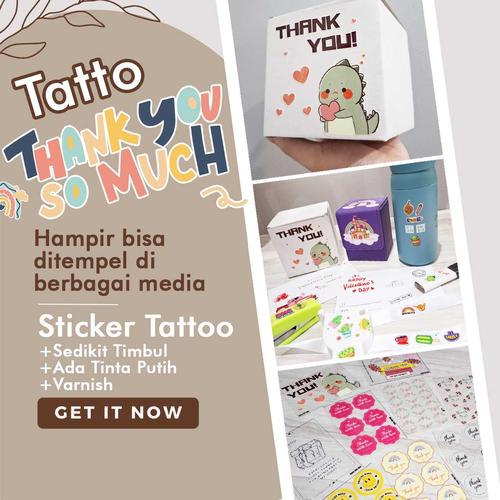 Jual Sticker UV Stiker Tato Tattoo Ucapan Thank you Terima kasih Thx ...